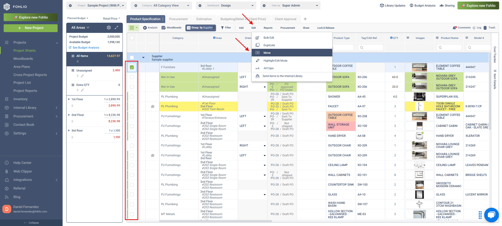 How to use the Move tool